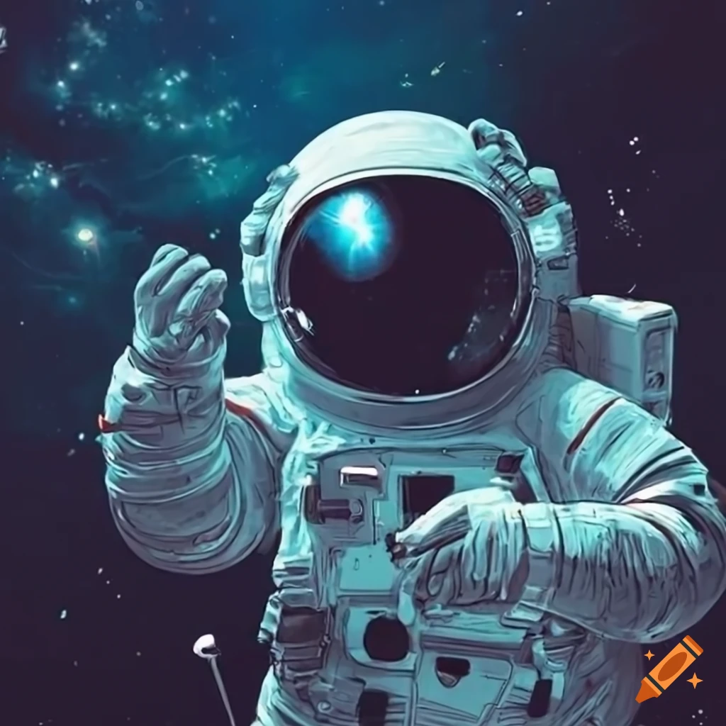 Astronaut playing banjo in space on Craiyon