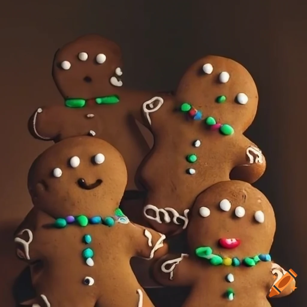 Gingerbread men cookies on Craiyon