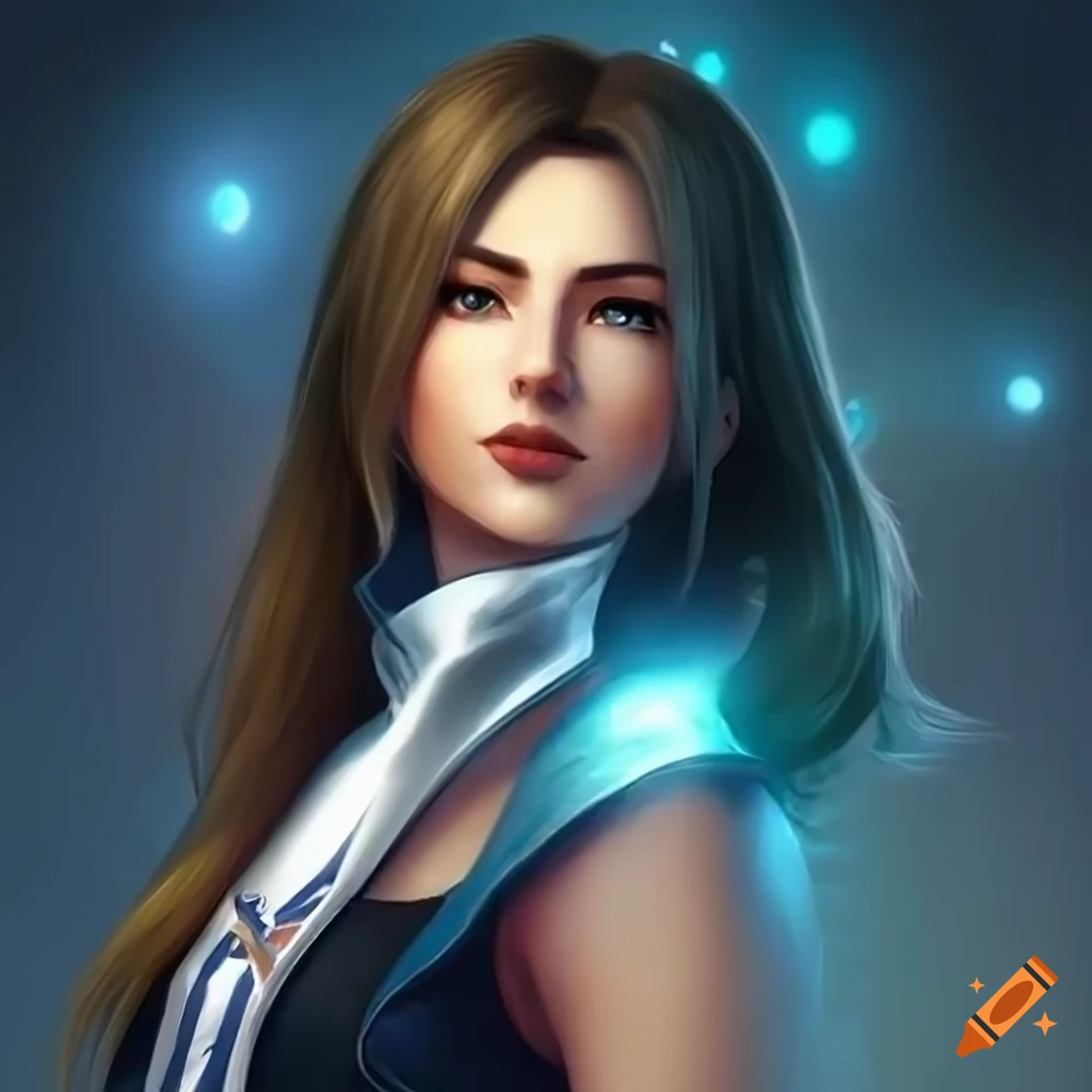 Illustrated portrait of a beautiful woman in casual clothes on Craiyon