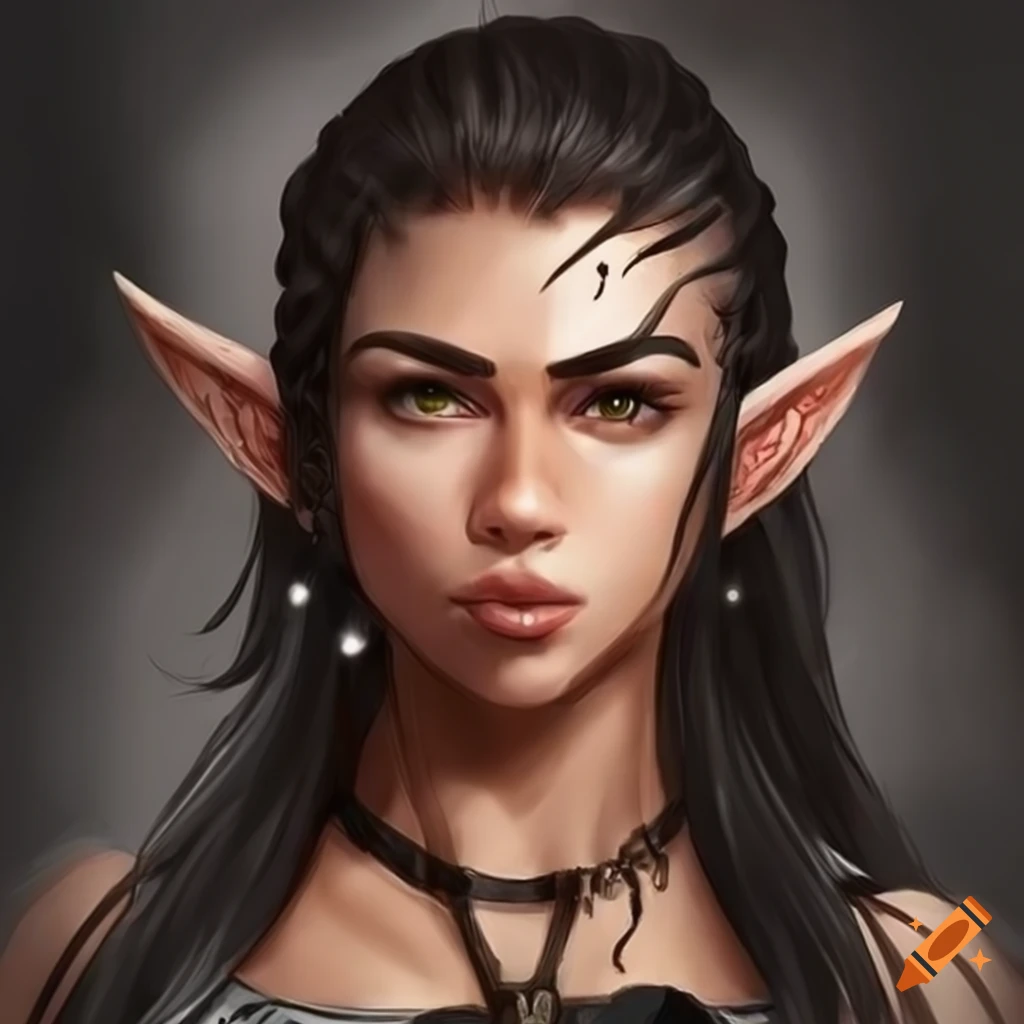 Image of claudia gadelha as a fantasy elf knight on Craiyon
