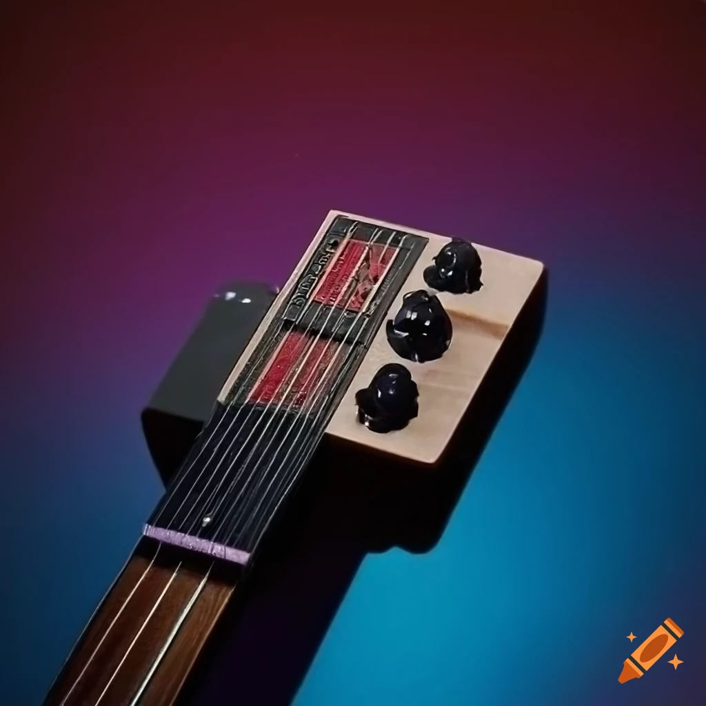 Retro guitar headstock design on Craiyon