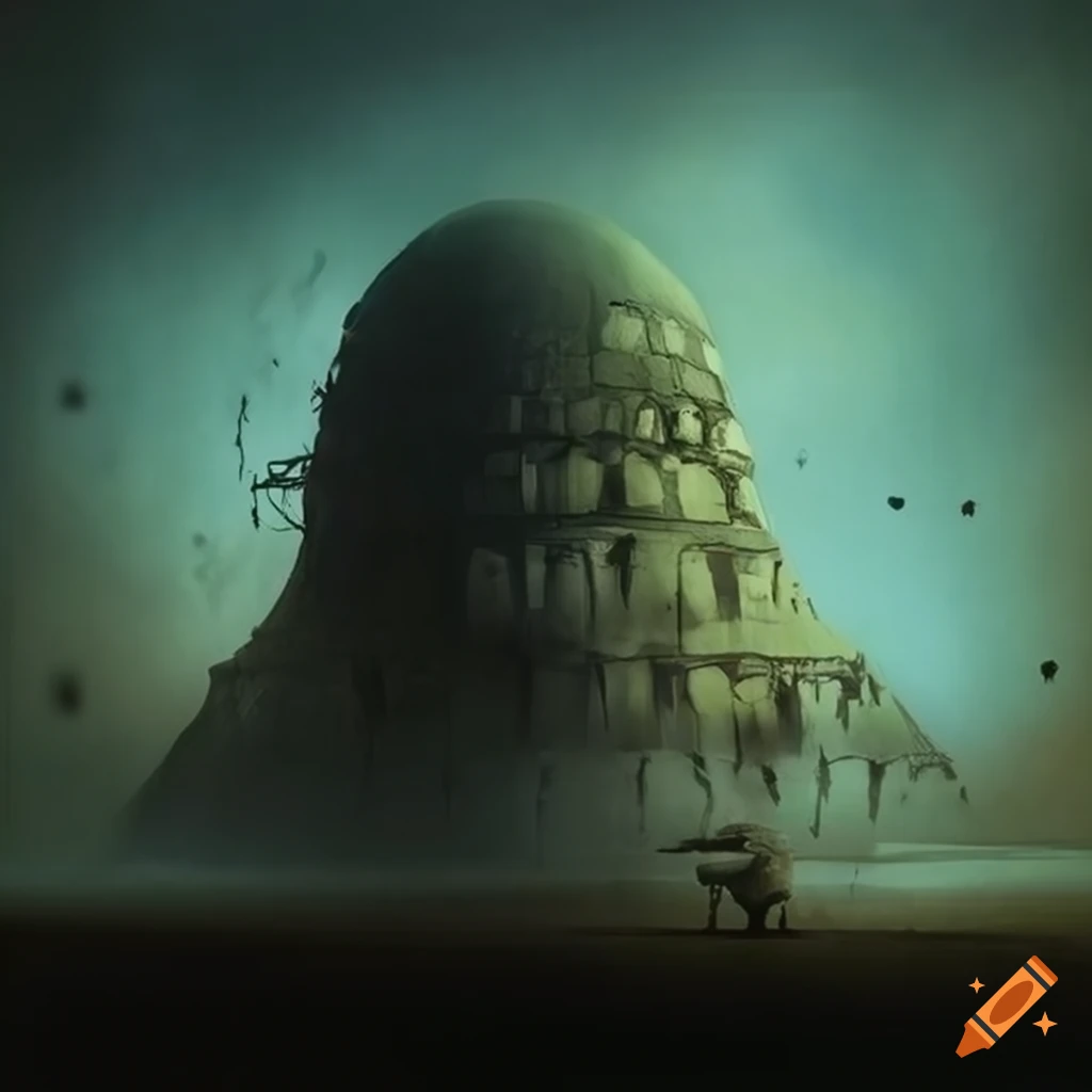 Dystopian research facility inspired by zdislav beksinski's art on Craiyon