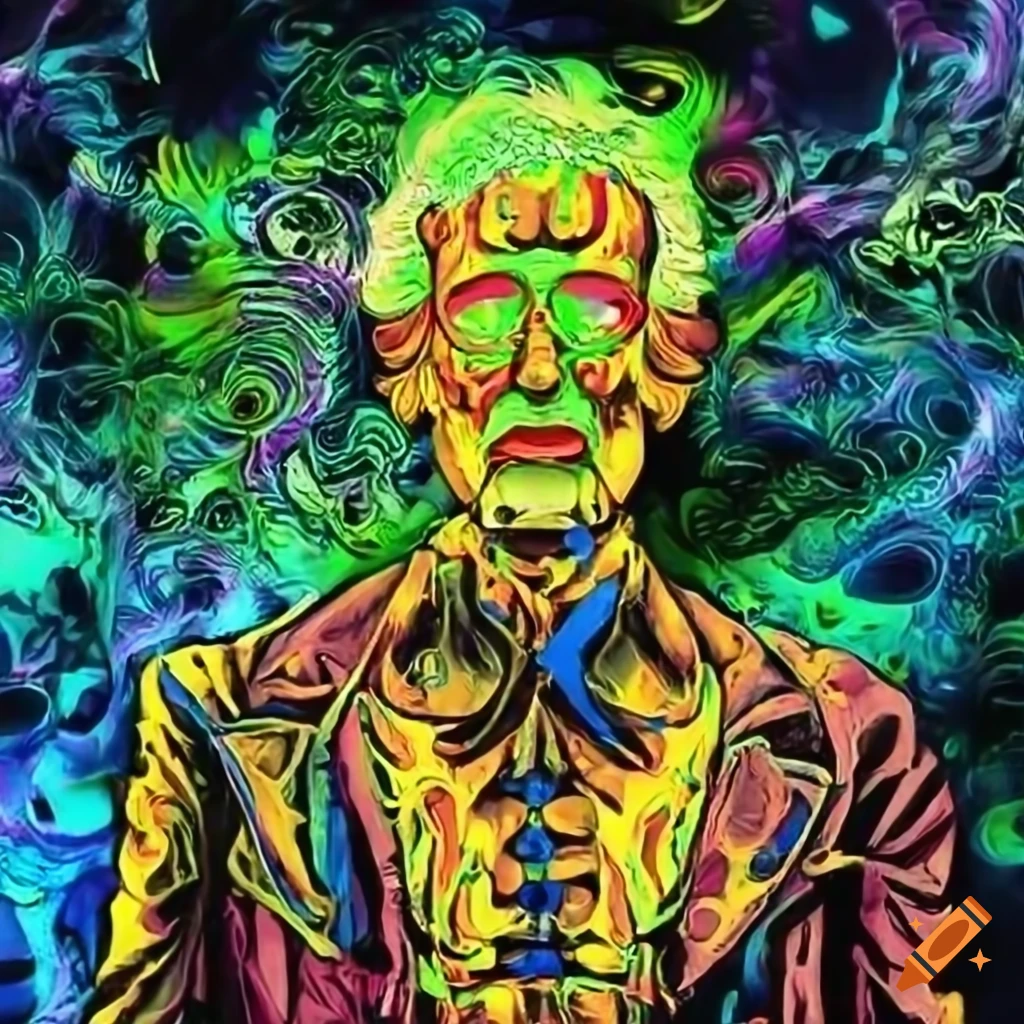 Golden psychedelic doctor artwork