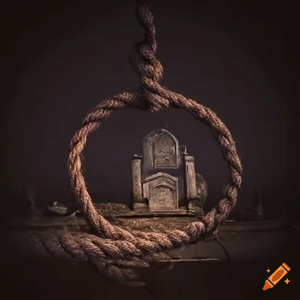 Ropes and knots hanging from the ceiling on Craiyon