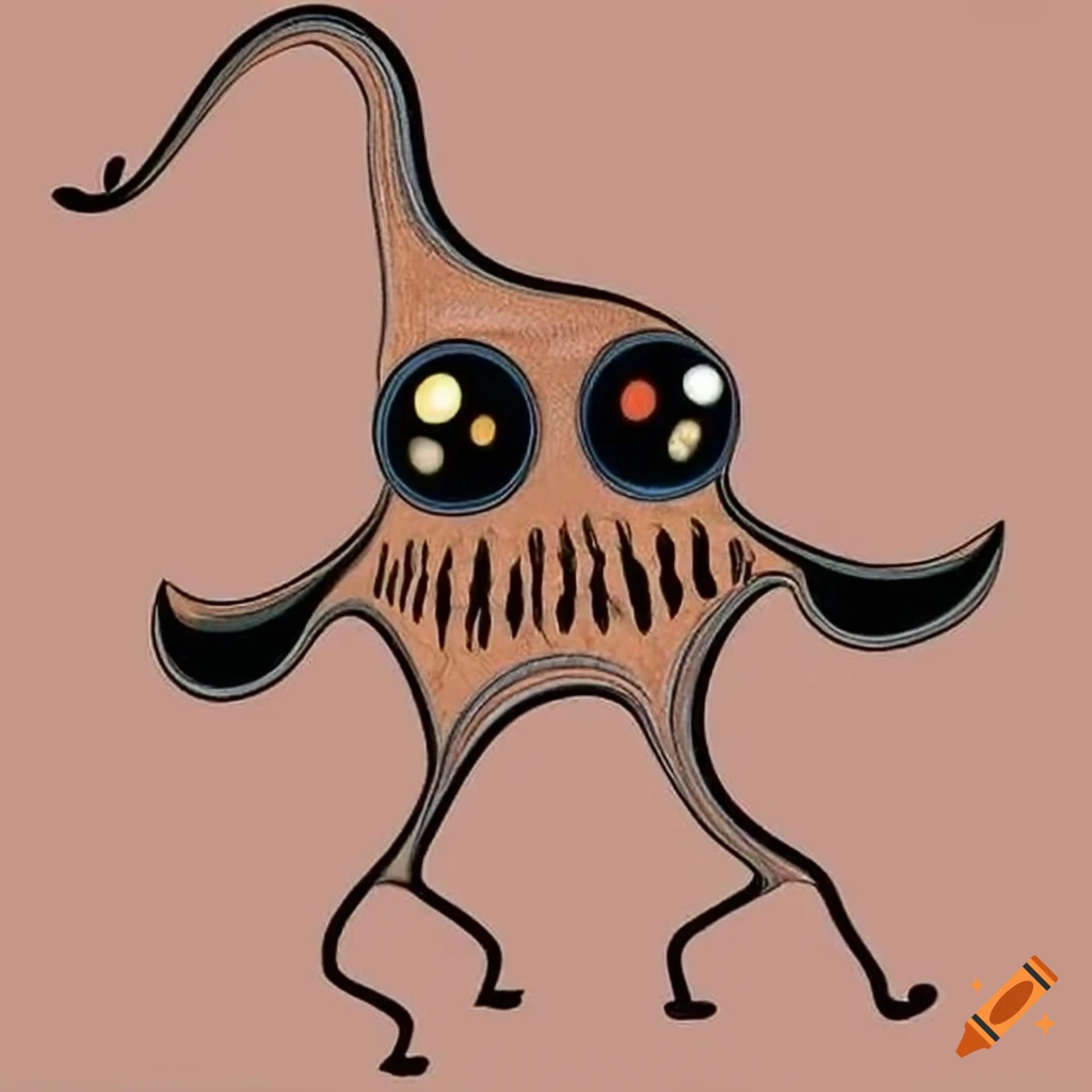 Illustration of a monster with multiple eyes on Craiyon