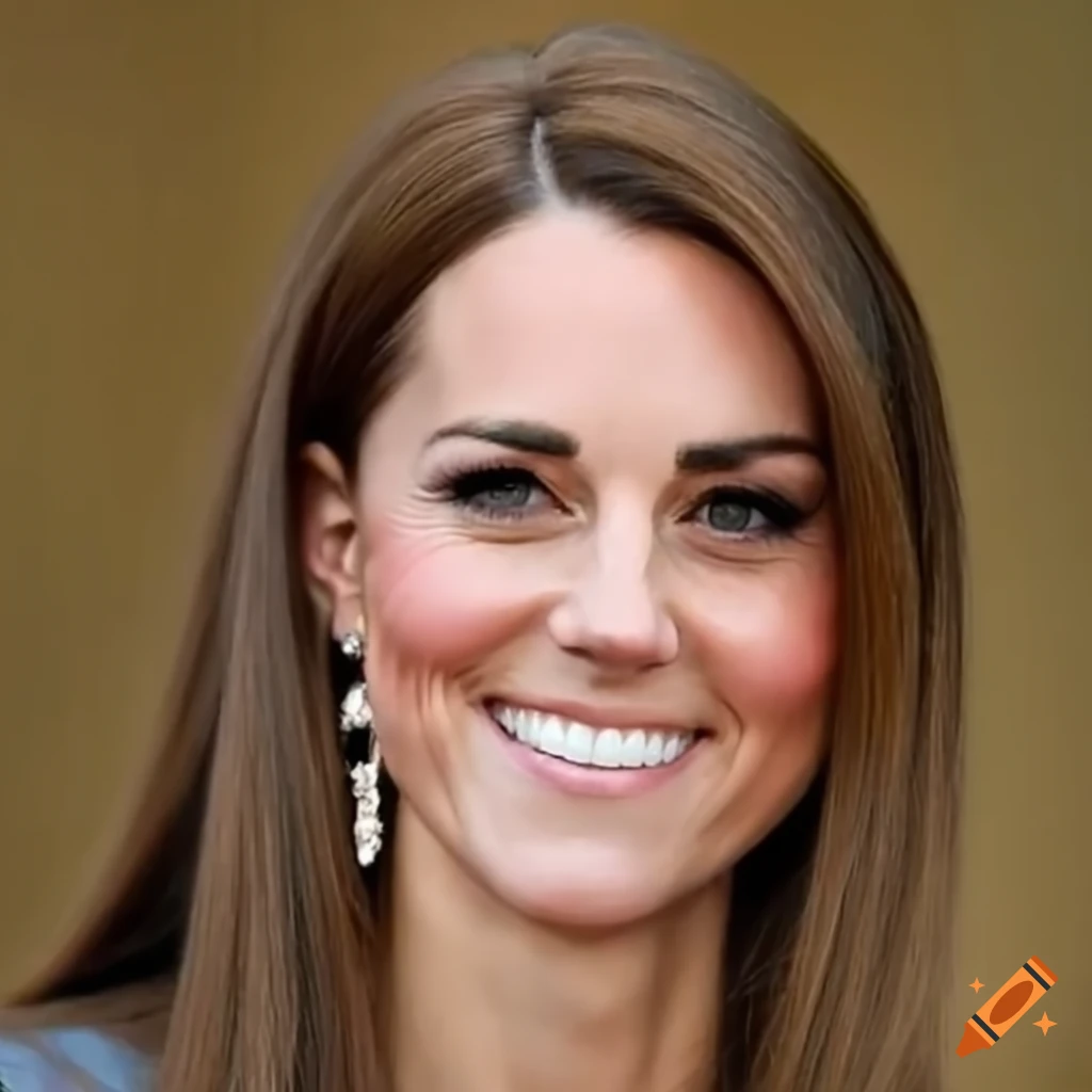 Portrait of kate middleton smiling in a denim shirt