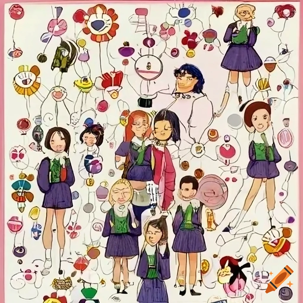 Collaborative artwork of derry girls by various artists