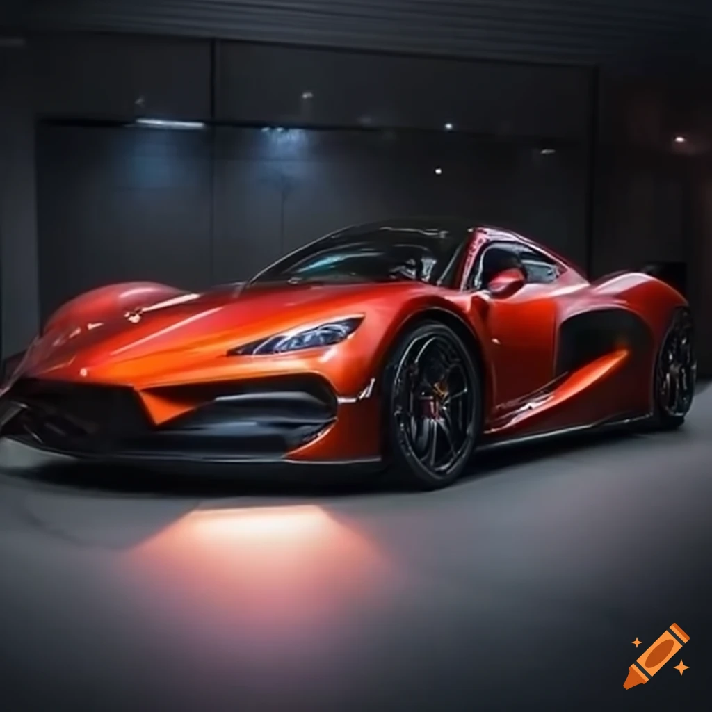 Hyper car on the race track on Craiyon