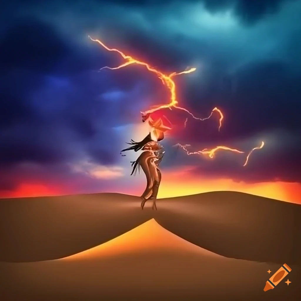 Image of Aphrodite in a desert storm on Craiyon