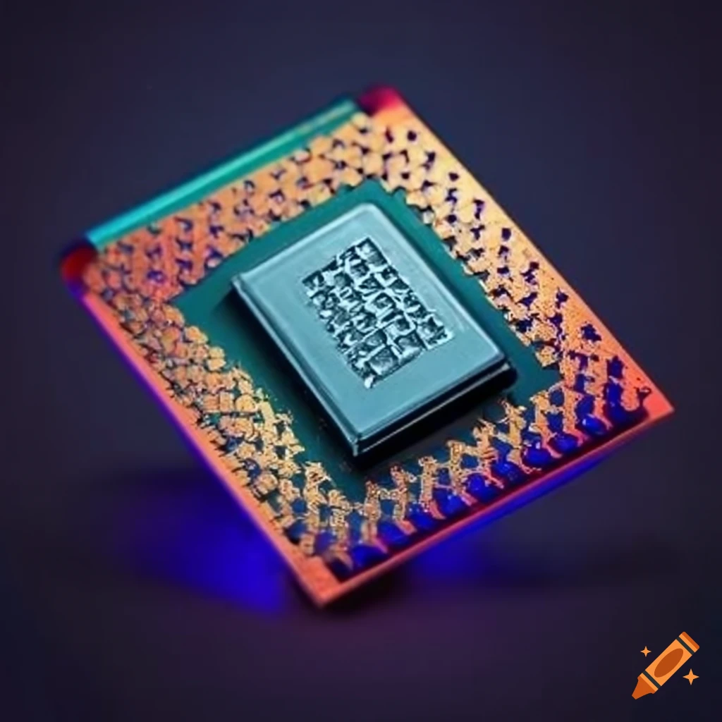 Close-up of a cpu chip