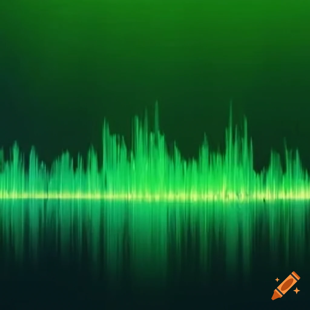 Vibrant green sound wave