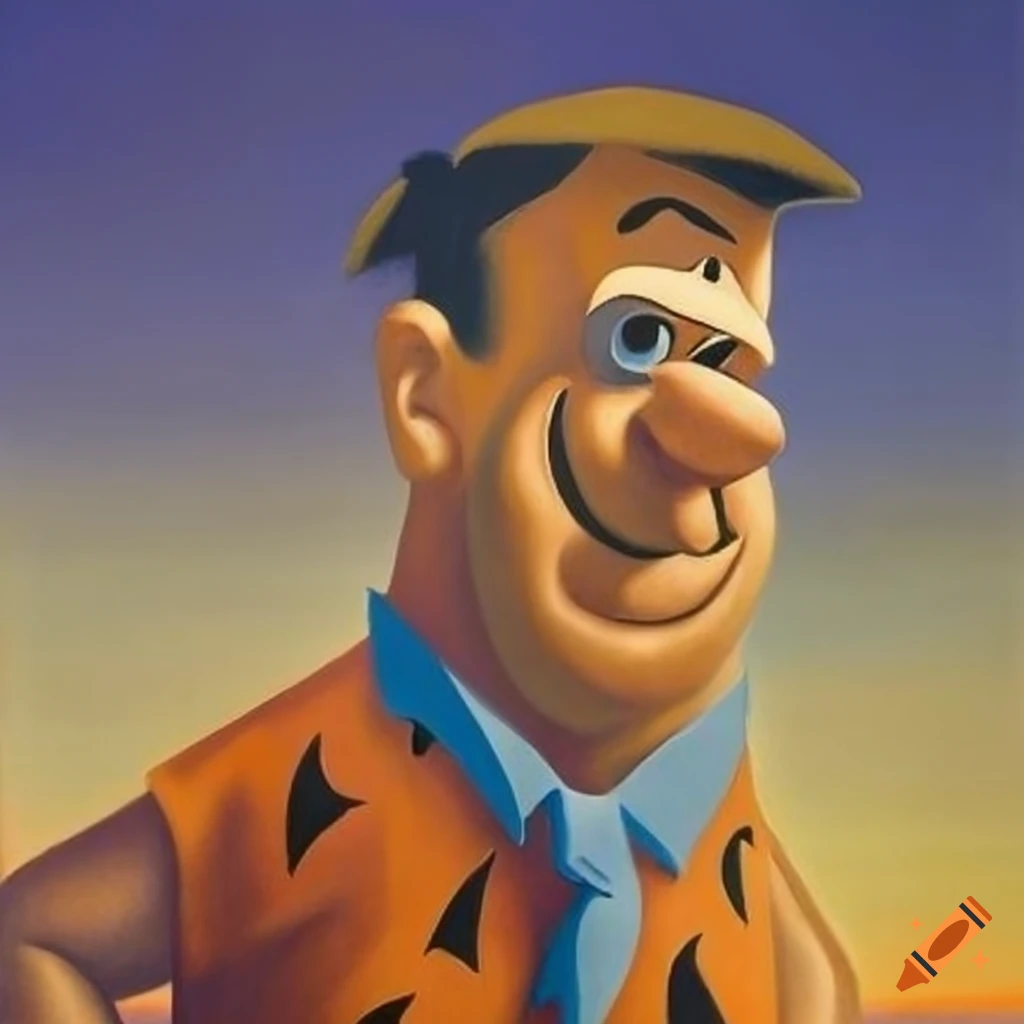 Portrait of fred flintstone by maxfield parrish