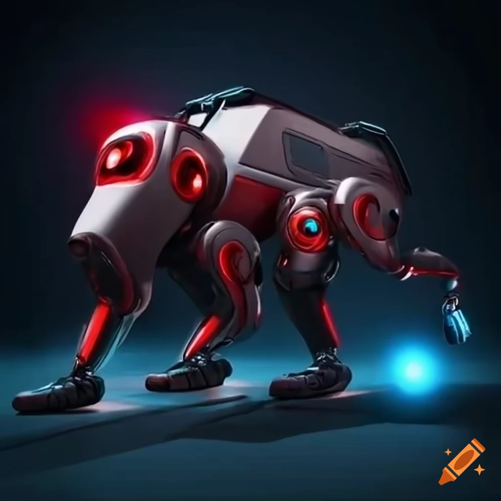 Mechanical robotic mountain goat ready for battle on Craiyon