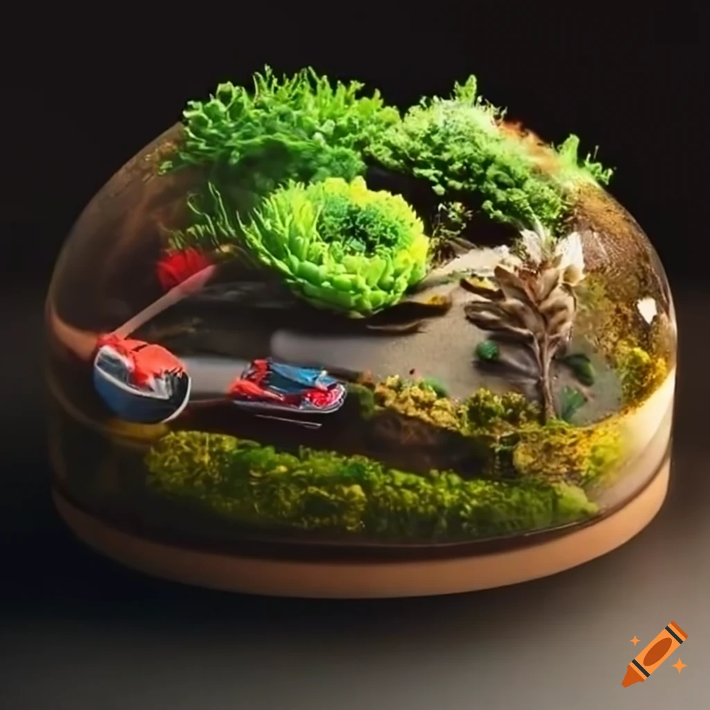 Terrarium with miniature race track