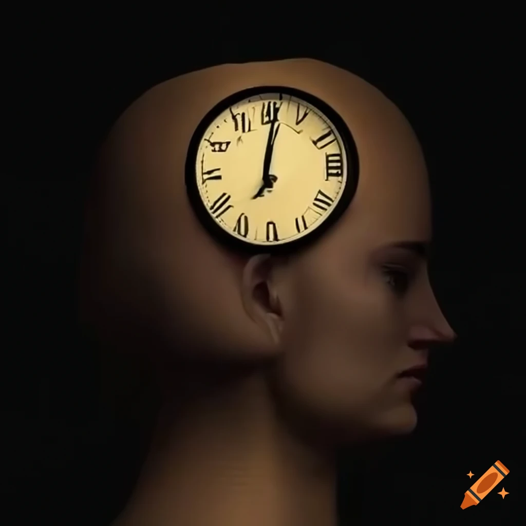 Wall clock designed like a human brain on Craiyon