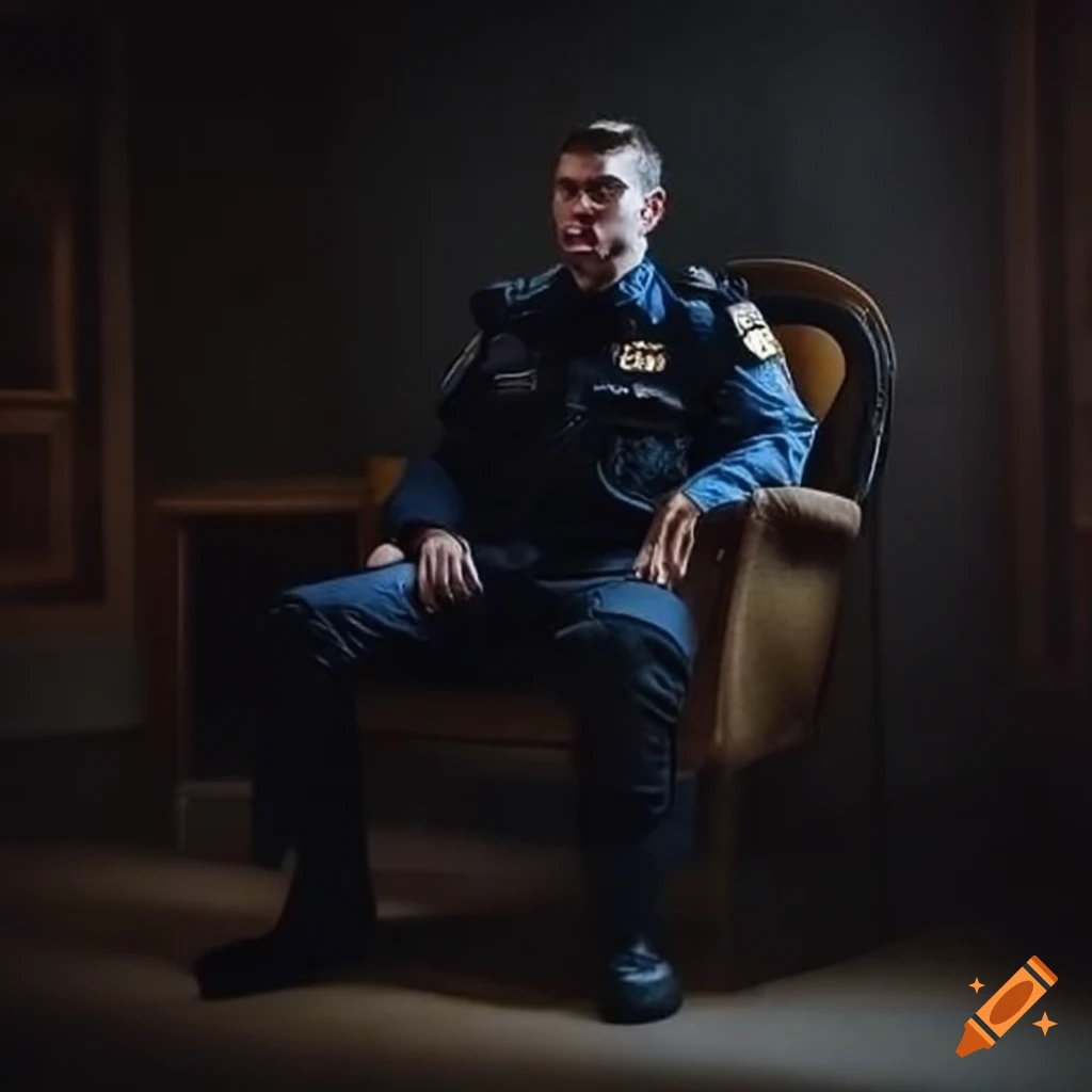 Police man playing with a little girl from syria on Craiyon