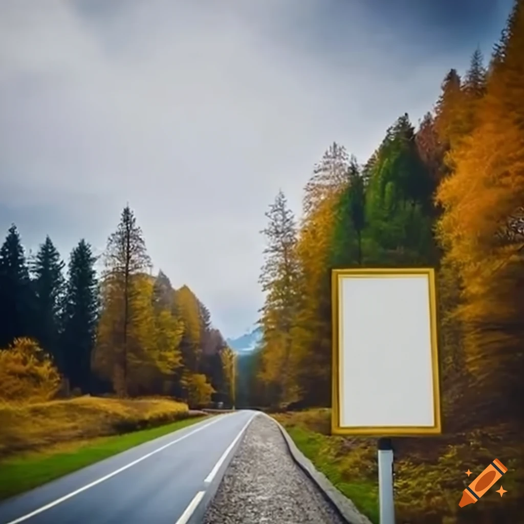 Welcome roadsign in a small mountain town on Craiyon