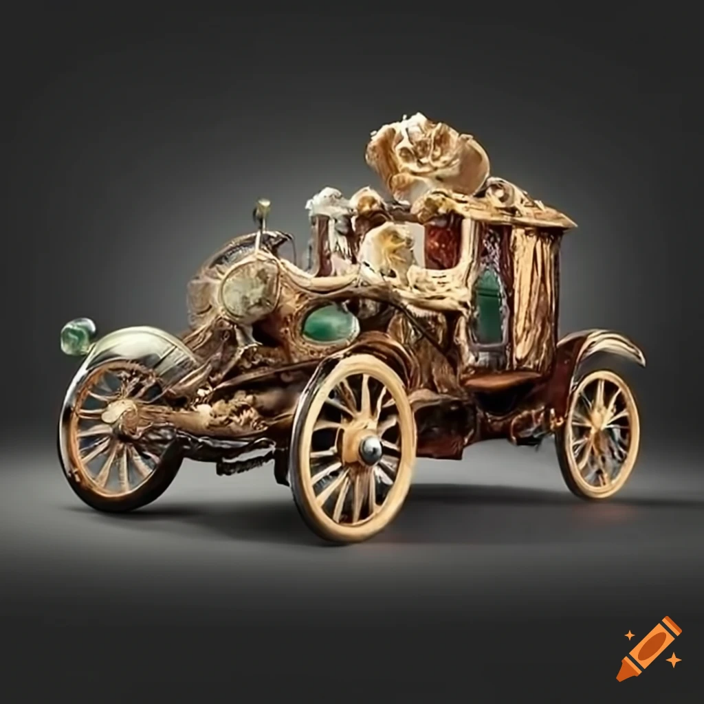 Car painted with persian rug design on Craiyon