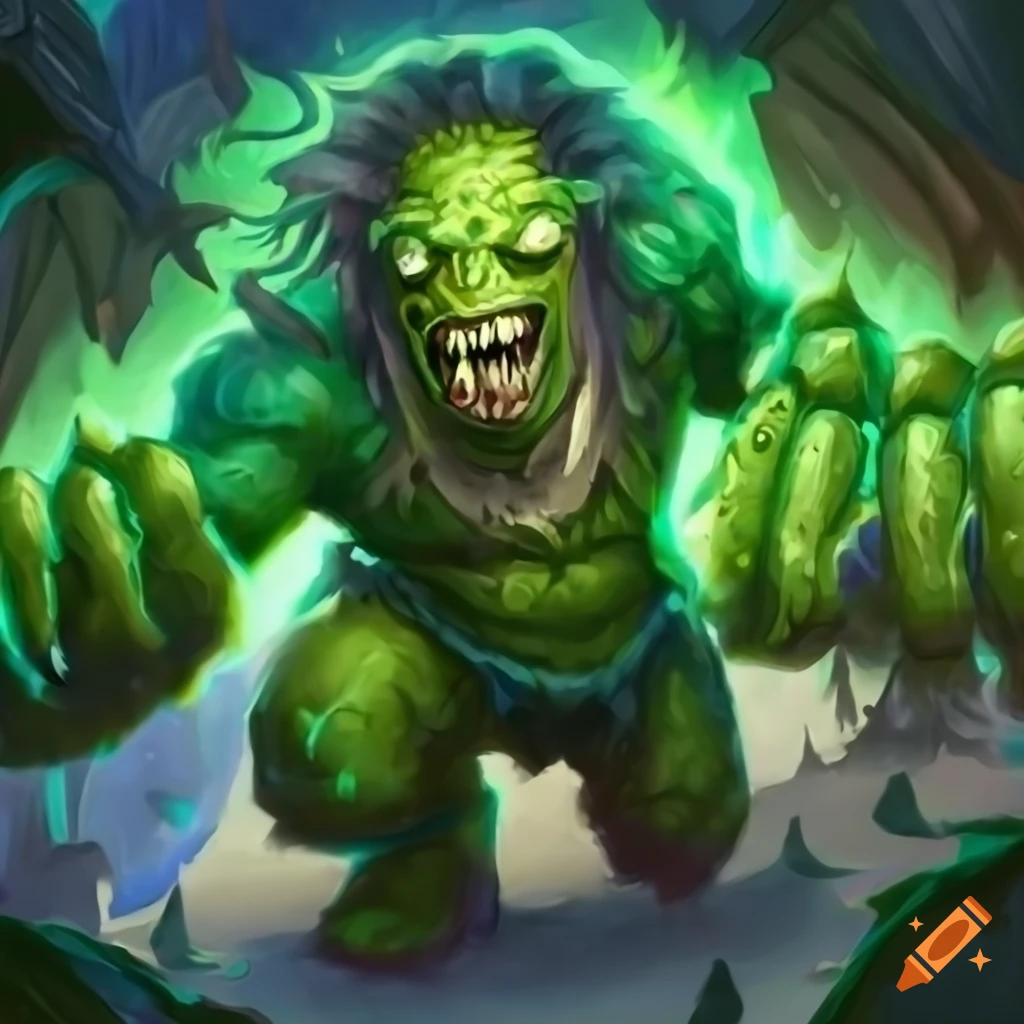 Illustration of a green monster running