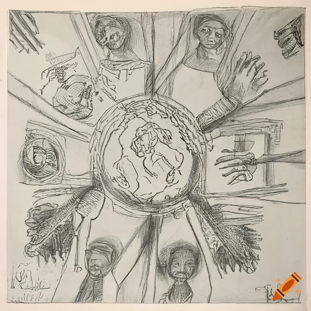 Illustration of diverse group holding hands in unity on Craiyon