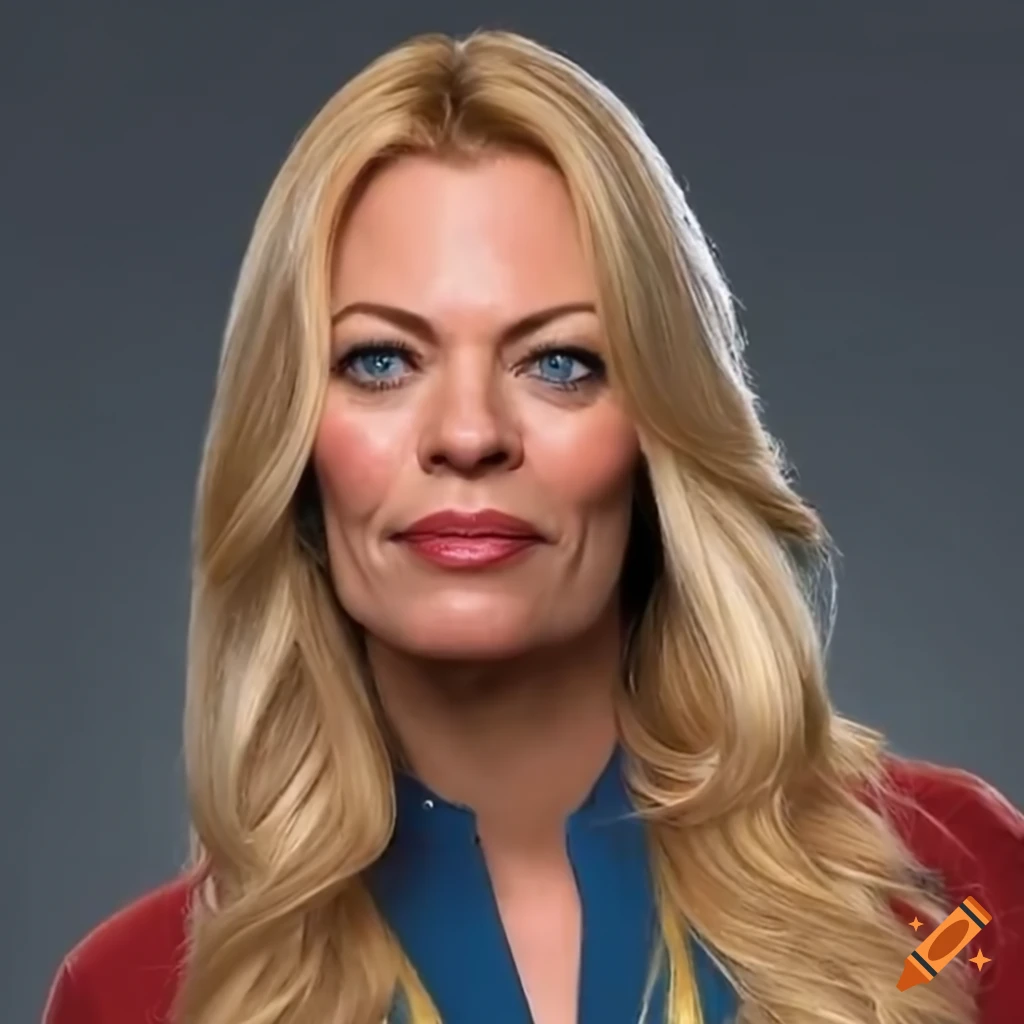 Photorealistic portrayal of Jeri Ryan as Ms. Marvel on Craiyon