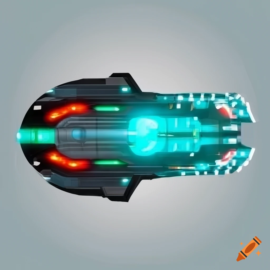 Cartoon style sci fi spaceship engine booster jet on Craiyon