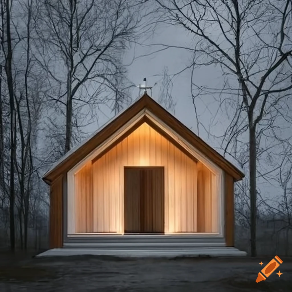 Modern norwegian farmhouse chapel on Craiyon