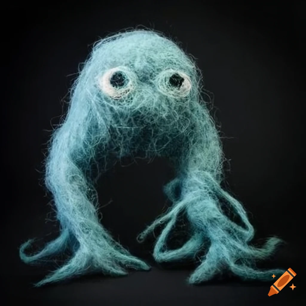 Cute felted wool sea monsters on Craiyon