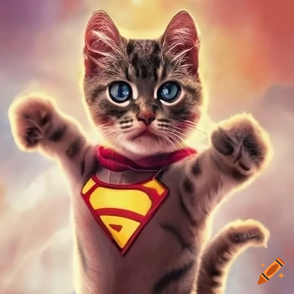 Illustration of a furry cat superhero on Craiyon