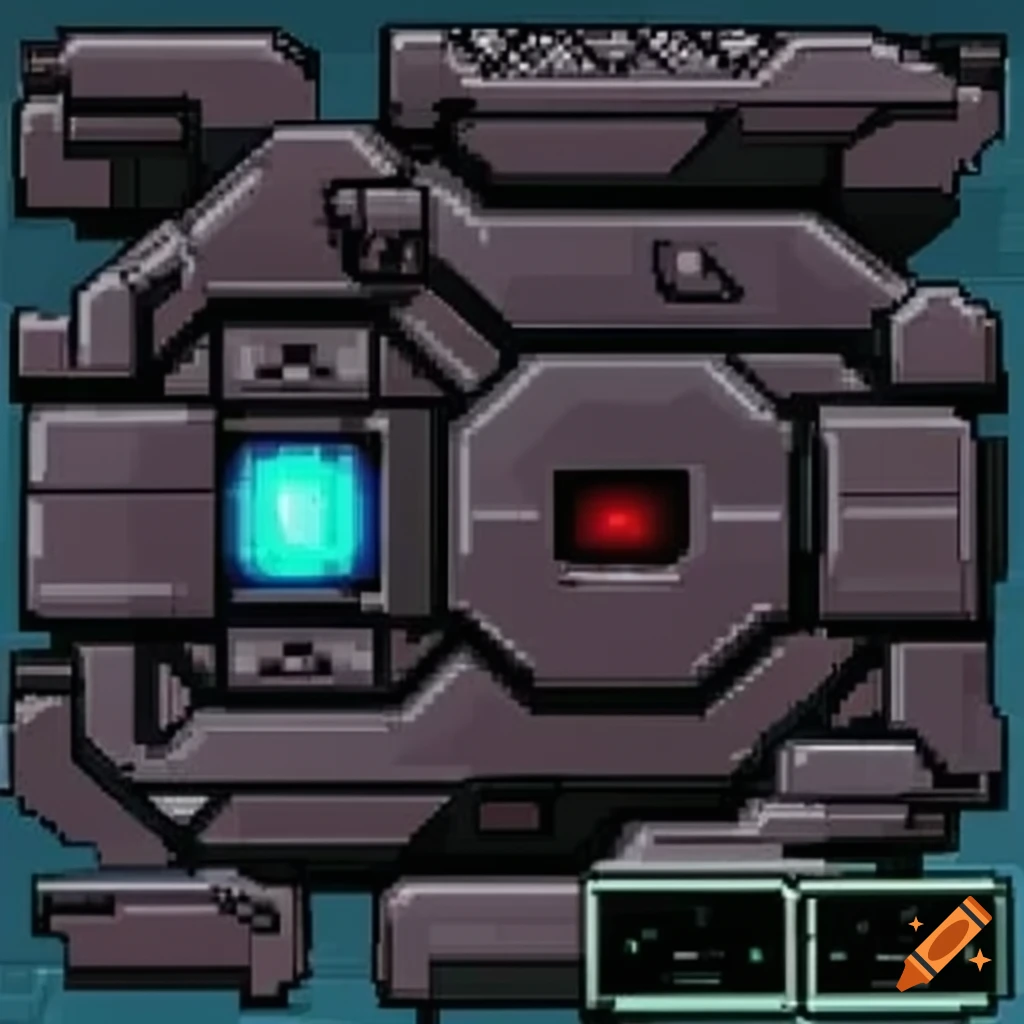 Sprites of a spaceship reactor core on Craiyon