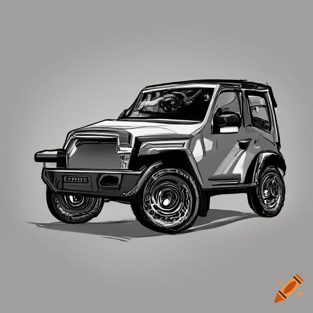 Vintage 4x4 racing in the paris-dakar rally on Craiyon