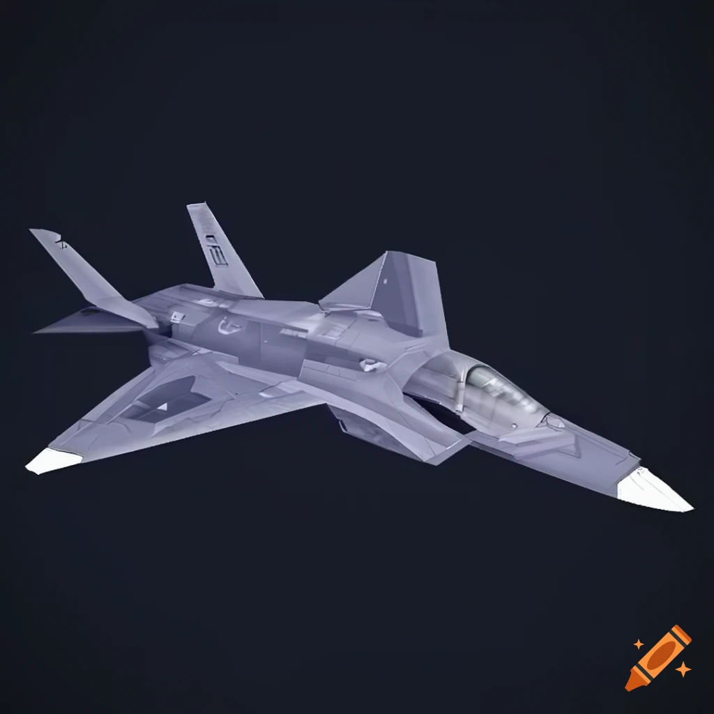Blueprint of a futuristic stealth fighter jet on Craiyon