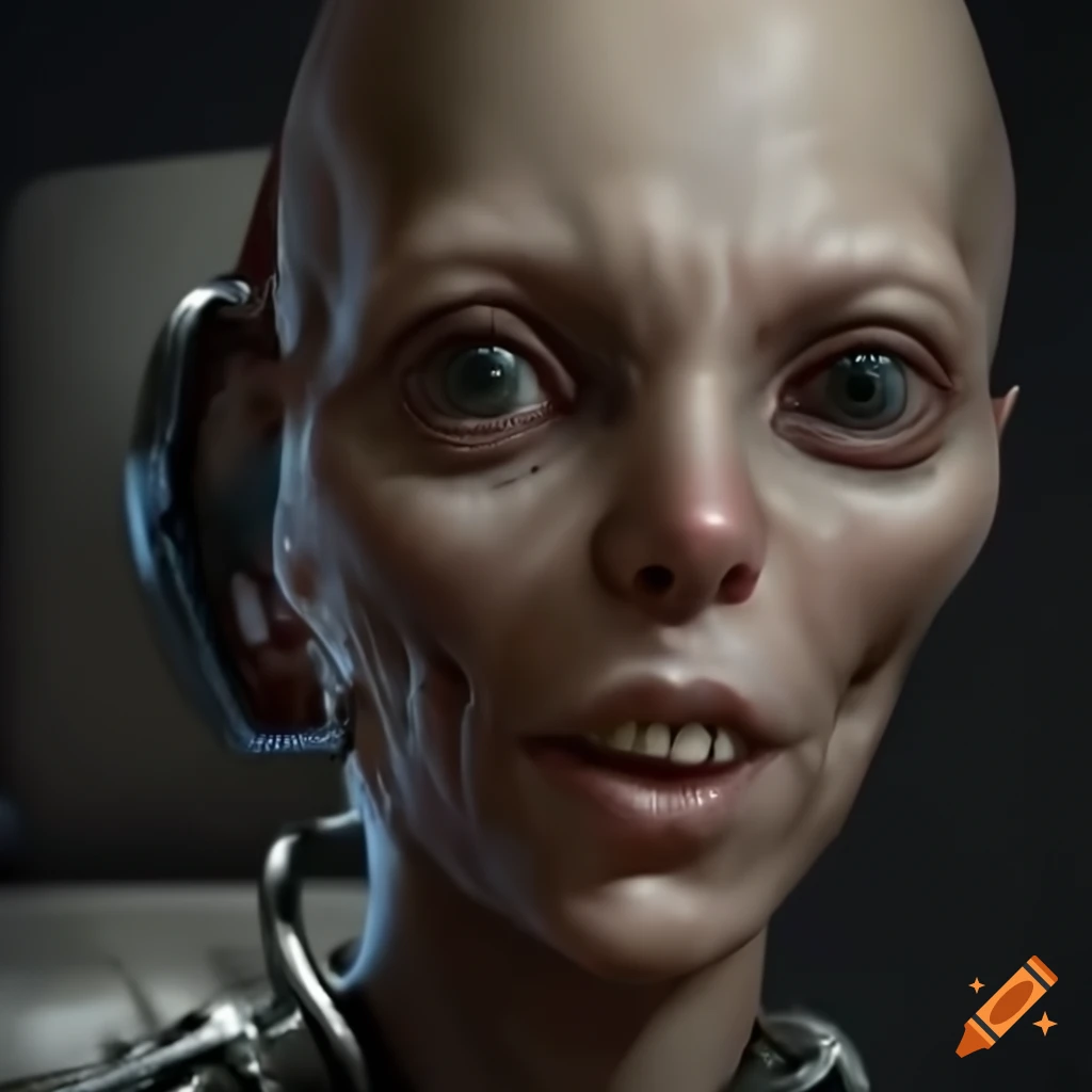 Close-up of high detailed and sharp front-facing portrait view on Craiyon