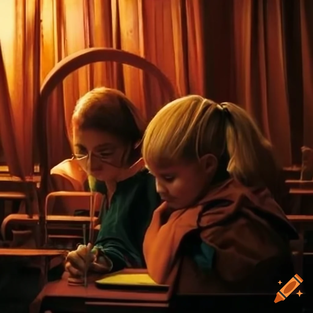 Students looking for study spaces on Craiyon