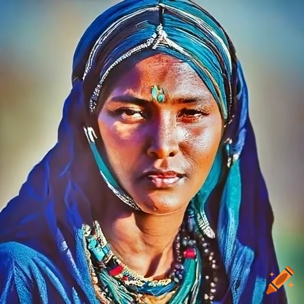 Portrait of a young tuareg woman in algeria on Craiyon