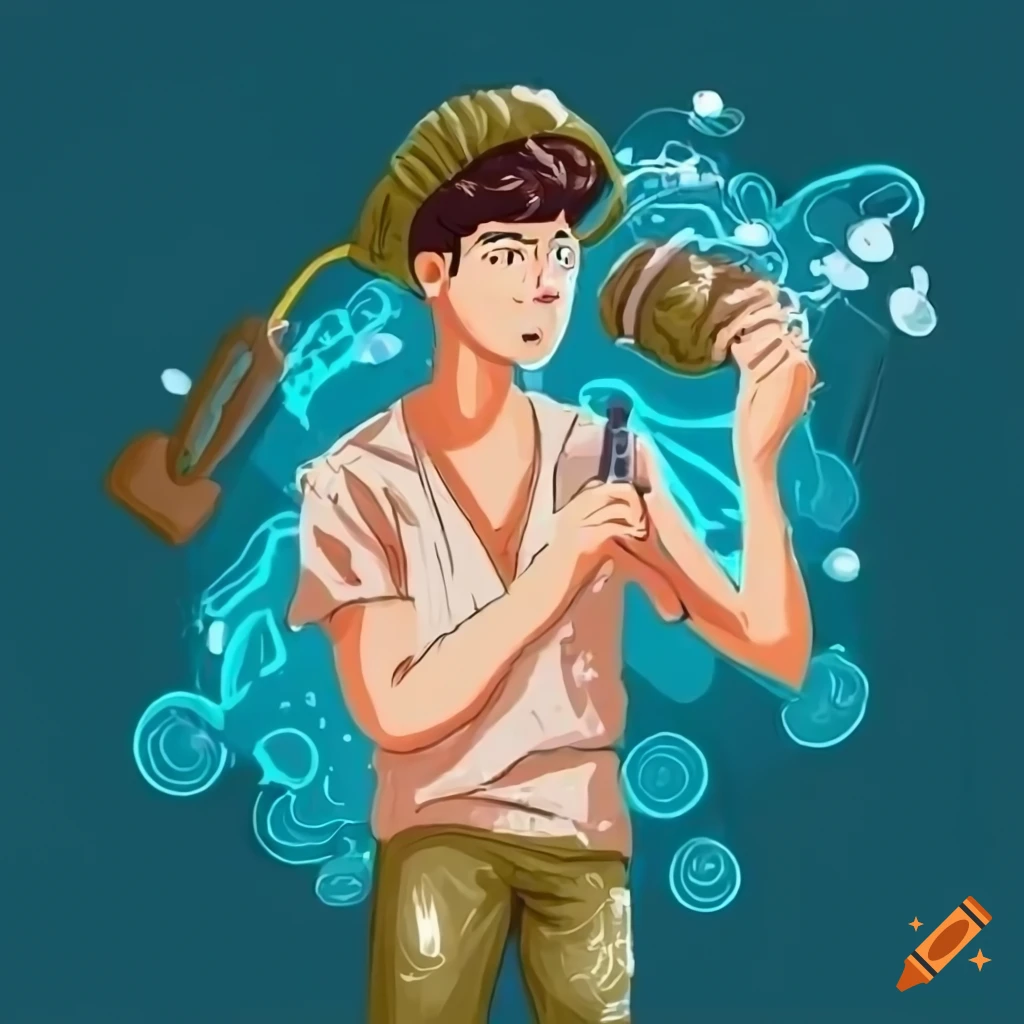 Illustration of a scientist explorer
