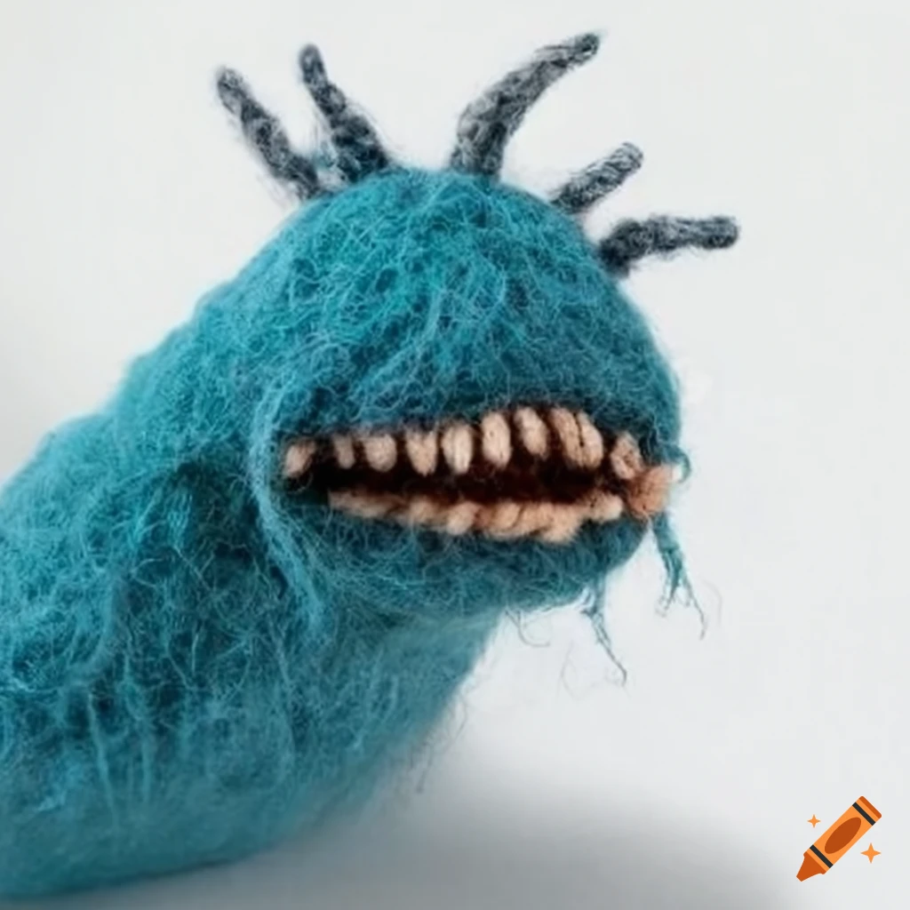 Felted wool sea monsters on Craiyon