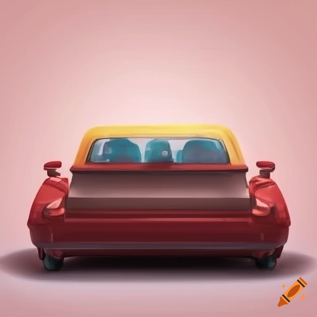 Semi realistic illustration of a car bench