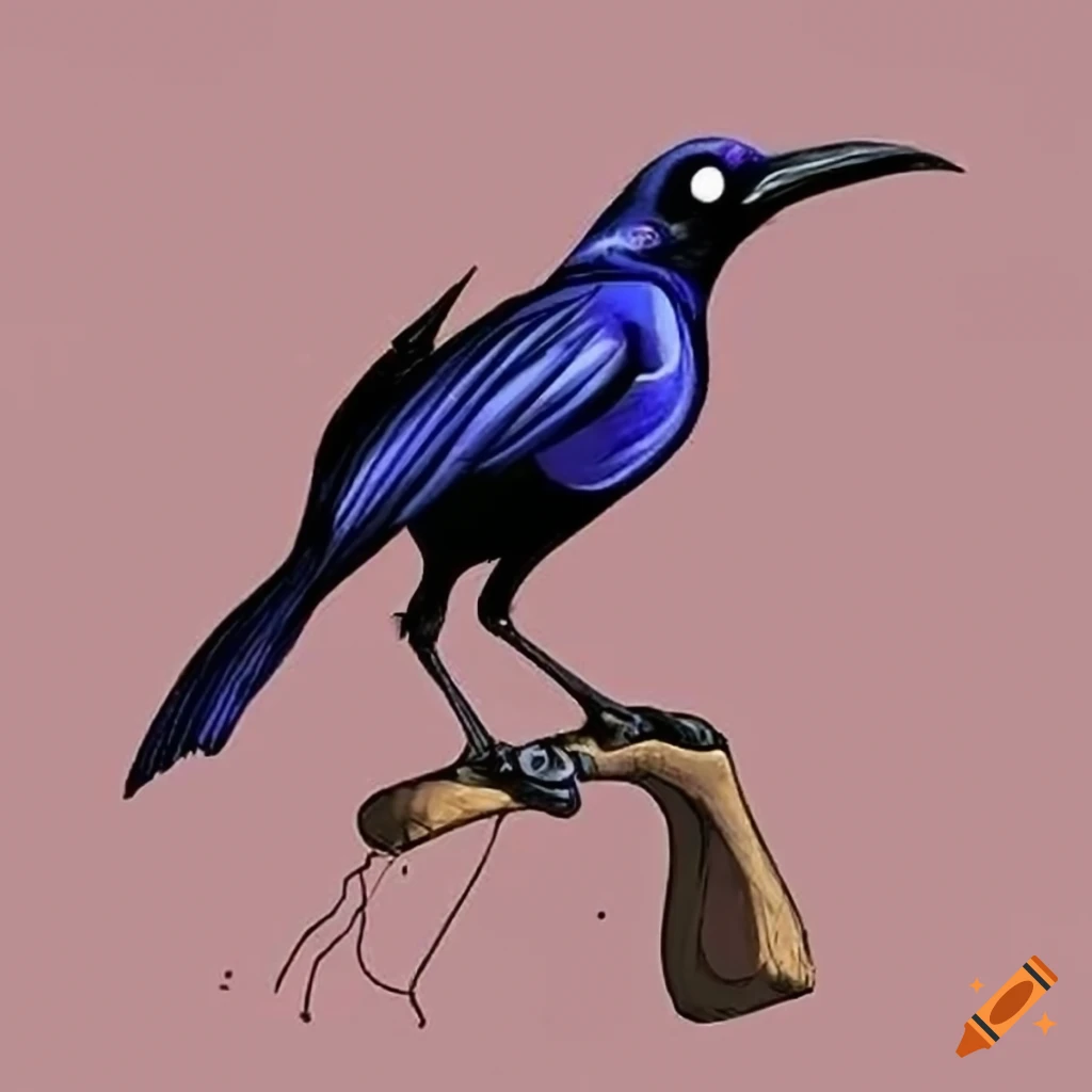Cartoon illustration of a reggae grackle on Craiyon