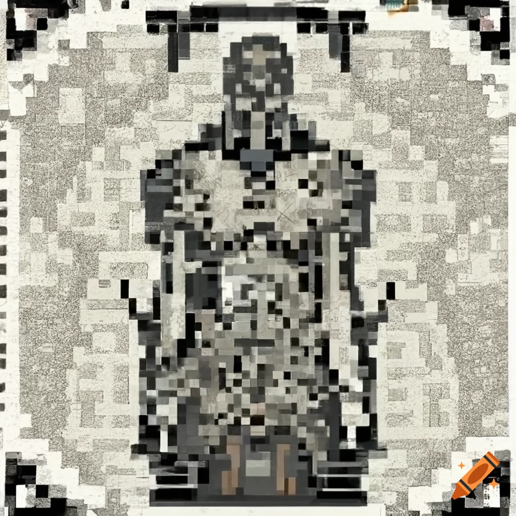 Black and white pixel art of a necromancer in a fantasy game