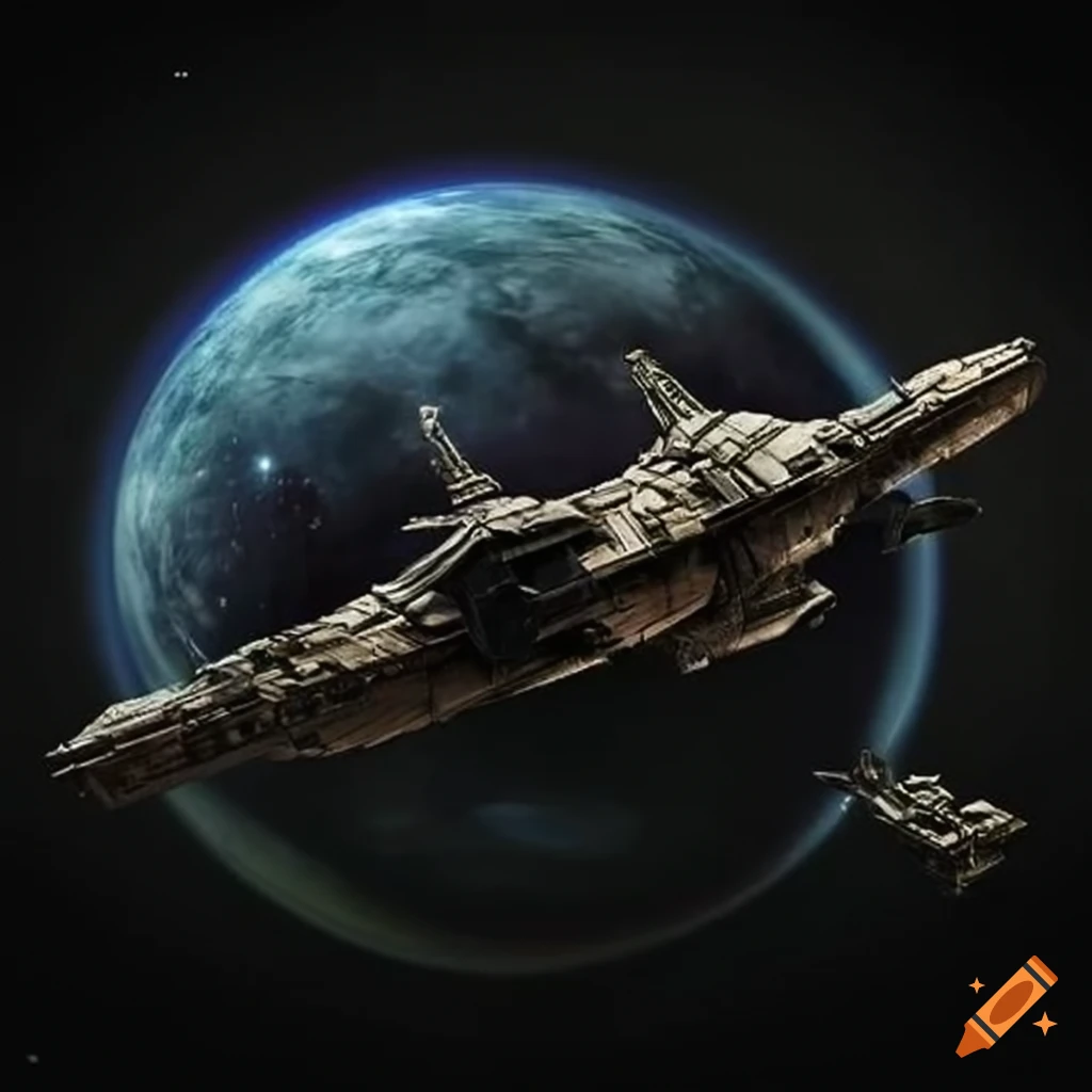 Ancient-style spaceship from star wars