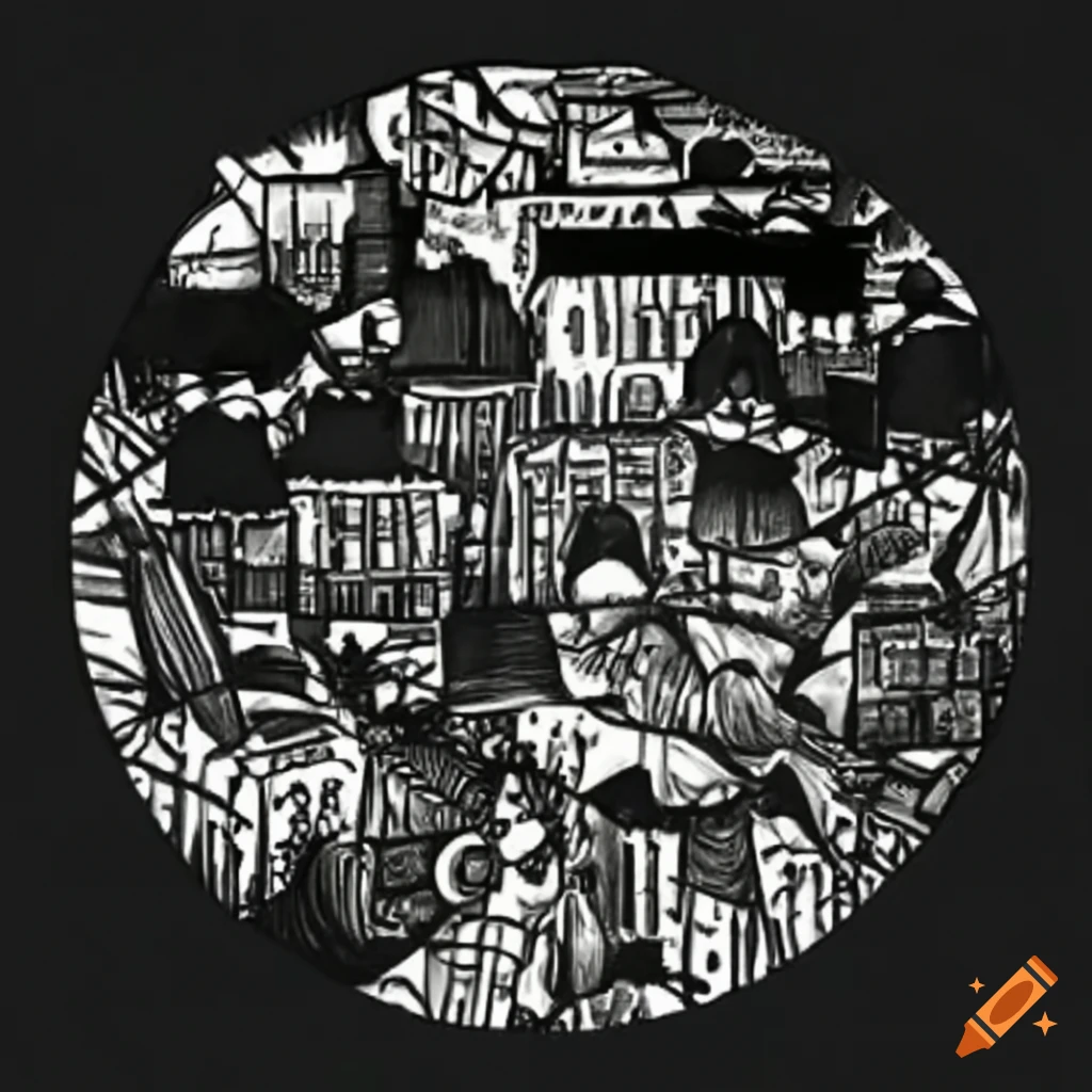 Drawing showing interconnectedness of cultures and economies on Craiyon