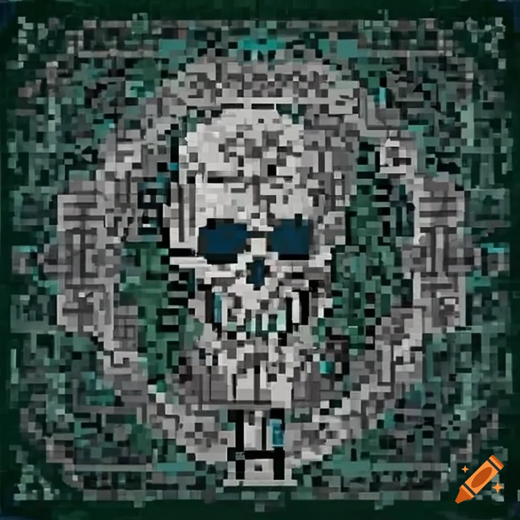 Black and white pixel art of a necromancer in a fantasy game