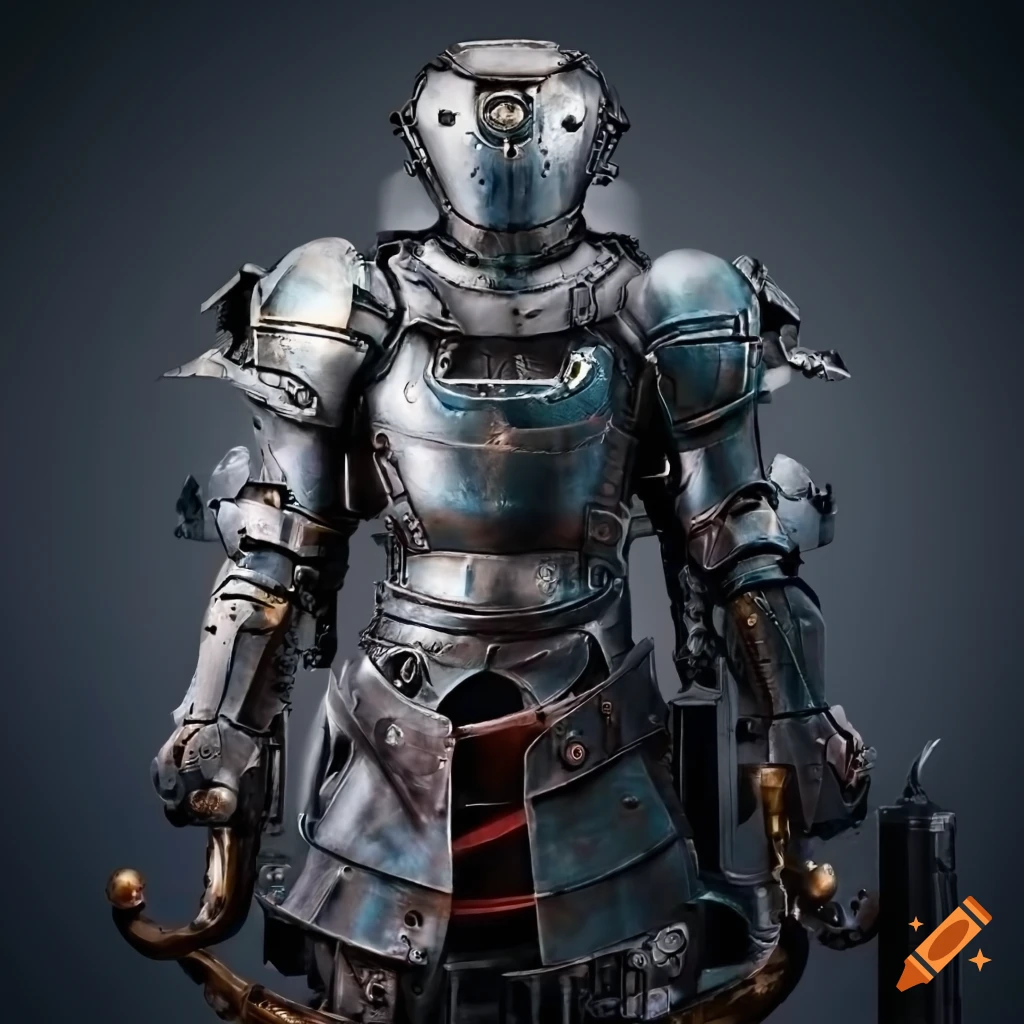 Medieval magic exoskeleton suit with vertical symmetry on Craiyon