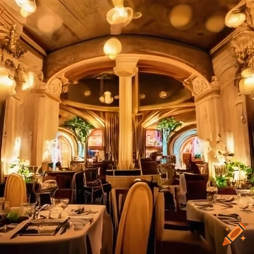 Neoclassical architecture of a hawaiian fine dining restaurant on Craiyon