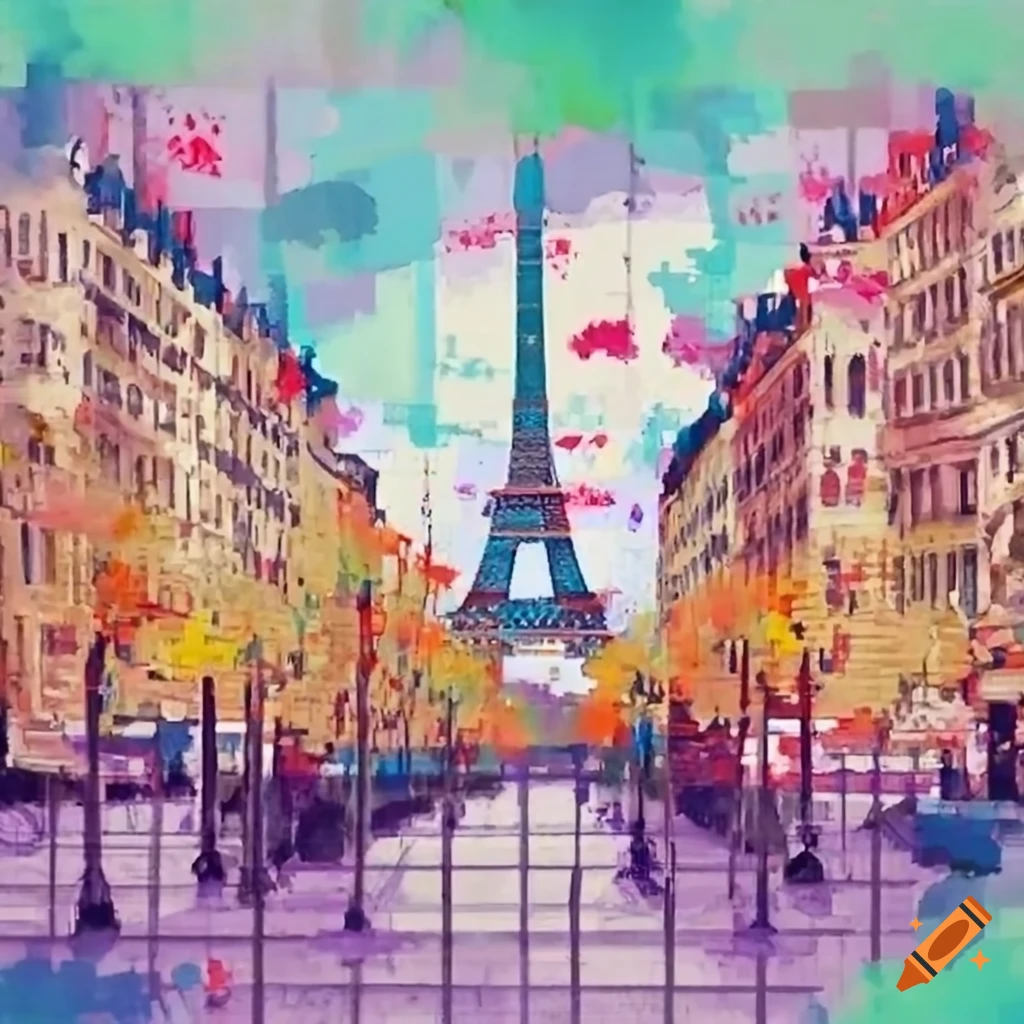 Pixel art representation of paris