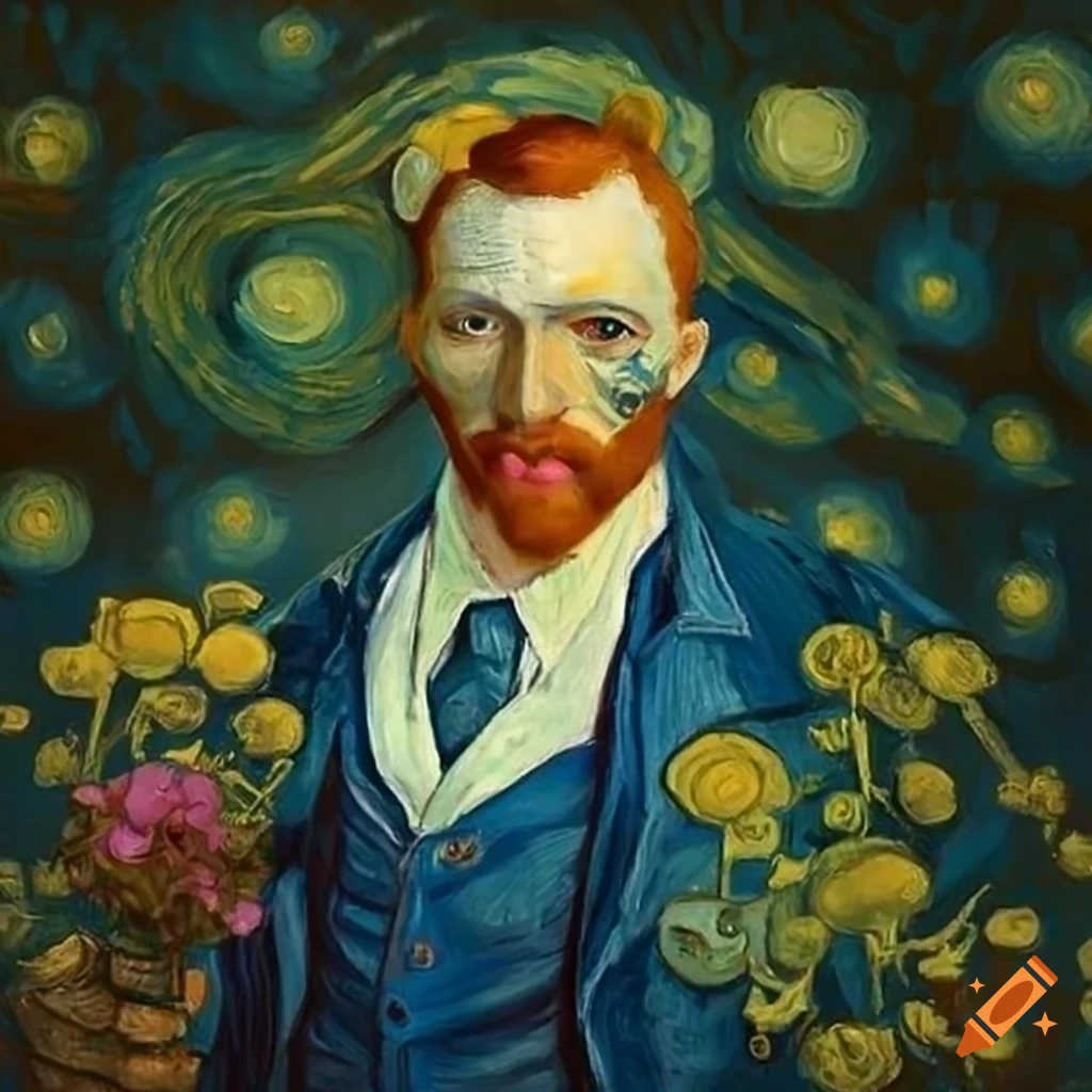 Paint of van gogh representing wine art love joy and earth on Craiyon