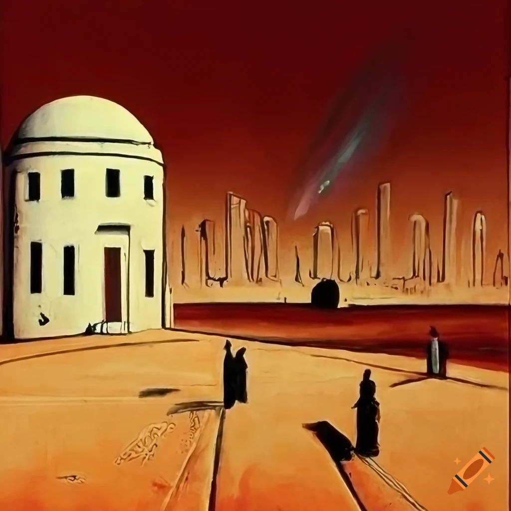 Surrealist 1950s rockabilly urban landscapes and rooms with unusual ...