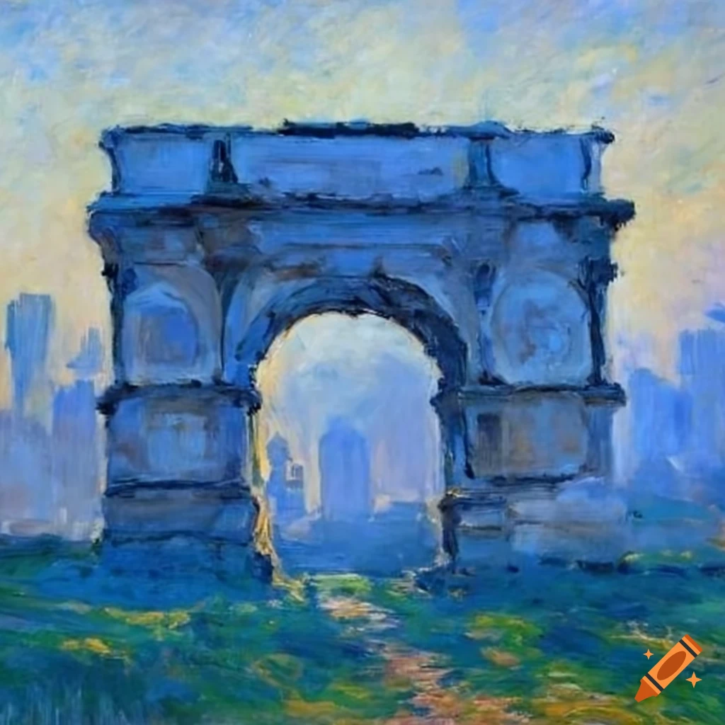 Claude monet's painting of arch of titus on Craiyon