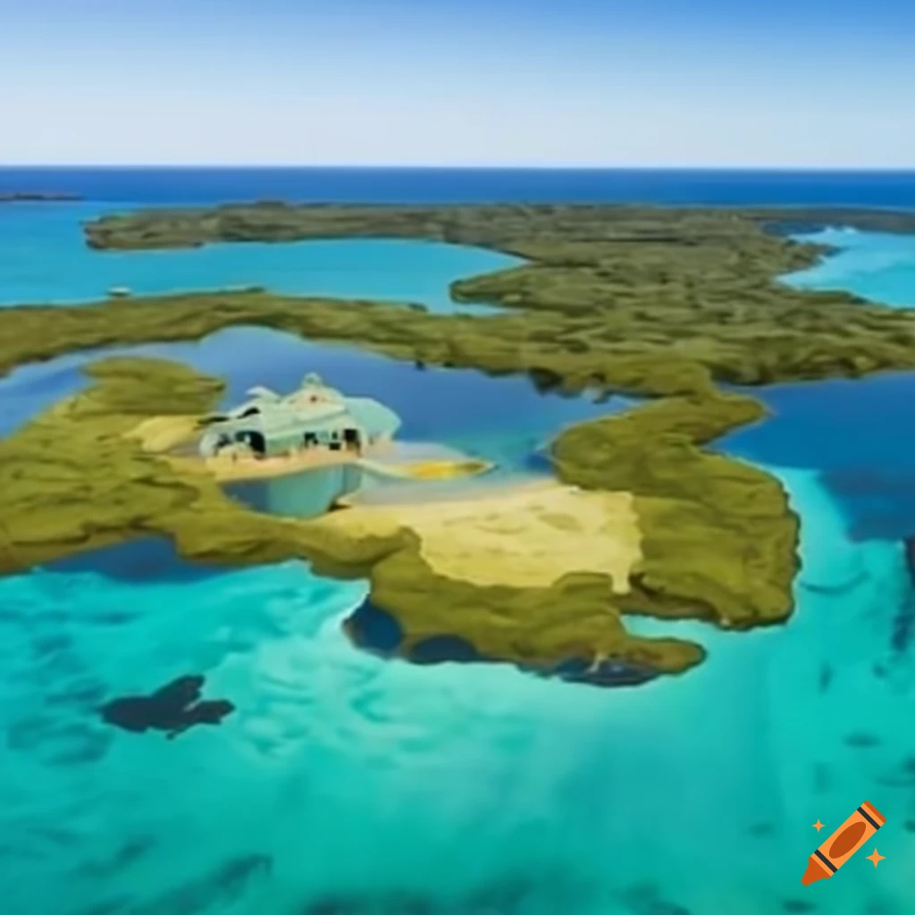 Tropical island setting on Craiyon